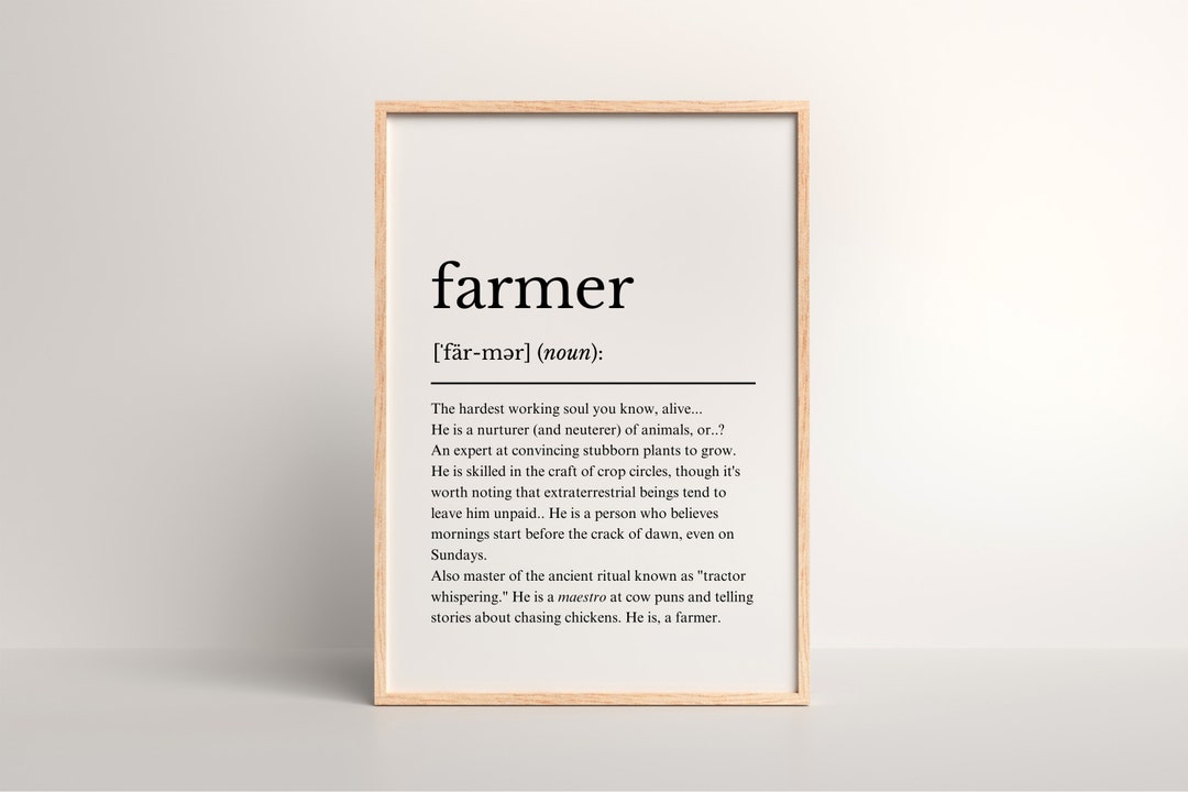 Farmer Definition Print: Farmhouse Wall Art (digital Download) - Etsy