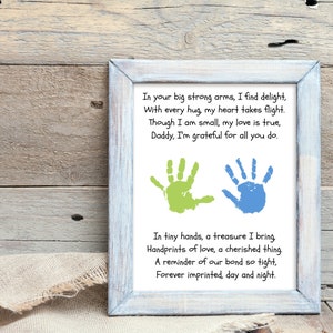 Kids Handprint Art Printable Art Fathers Day Gift Fathers Day Handprint ...
