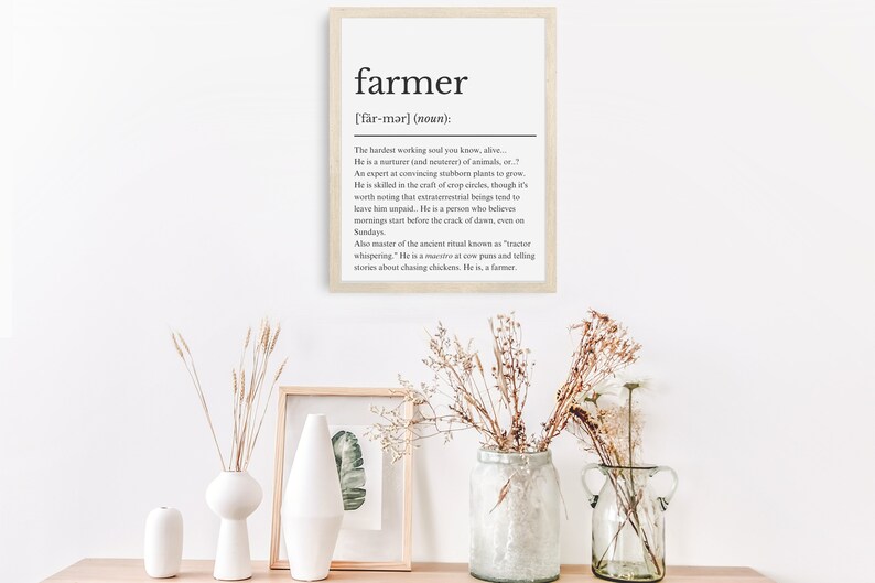 Farmer Definition Print: Farmhouse Wall Art (digital Download) - Etsy