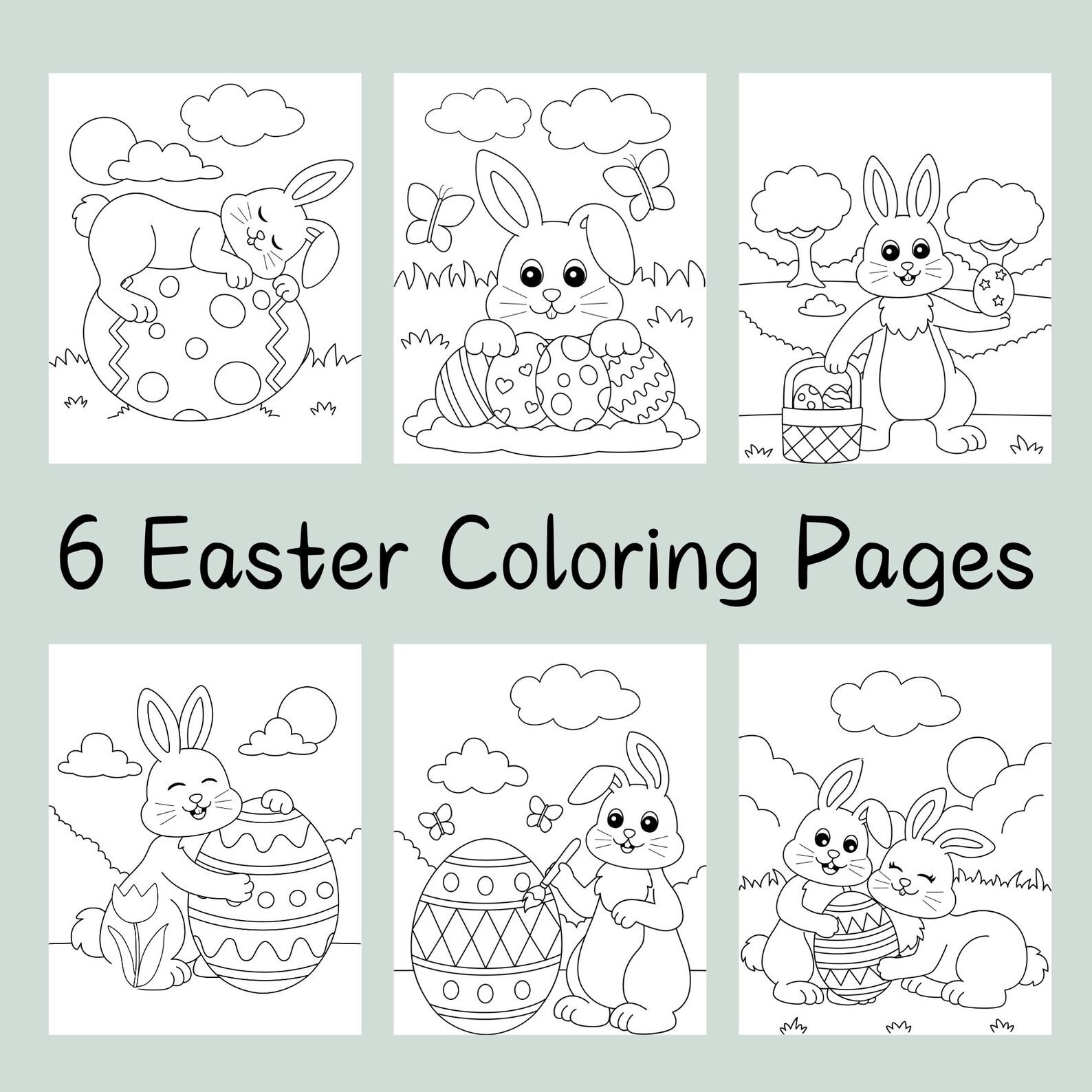 Easter Coloring Book Kids Easter Easy Coloring Page Toddler Easter ...