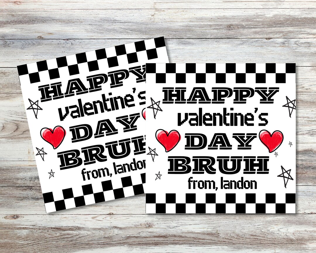 Boy Valentine Card Template: Tween Classroom Printable (digital ...