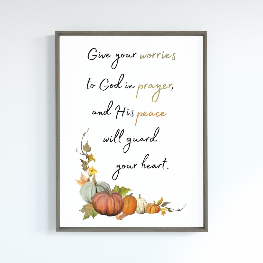 Give Your Worries to God, Christian Printable Wall Art, Bible-based ...
