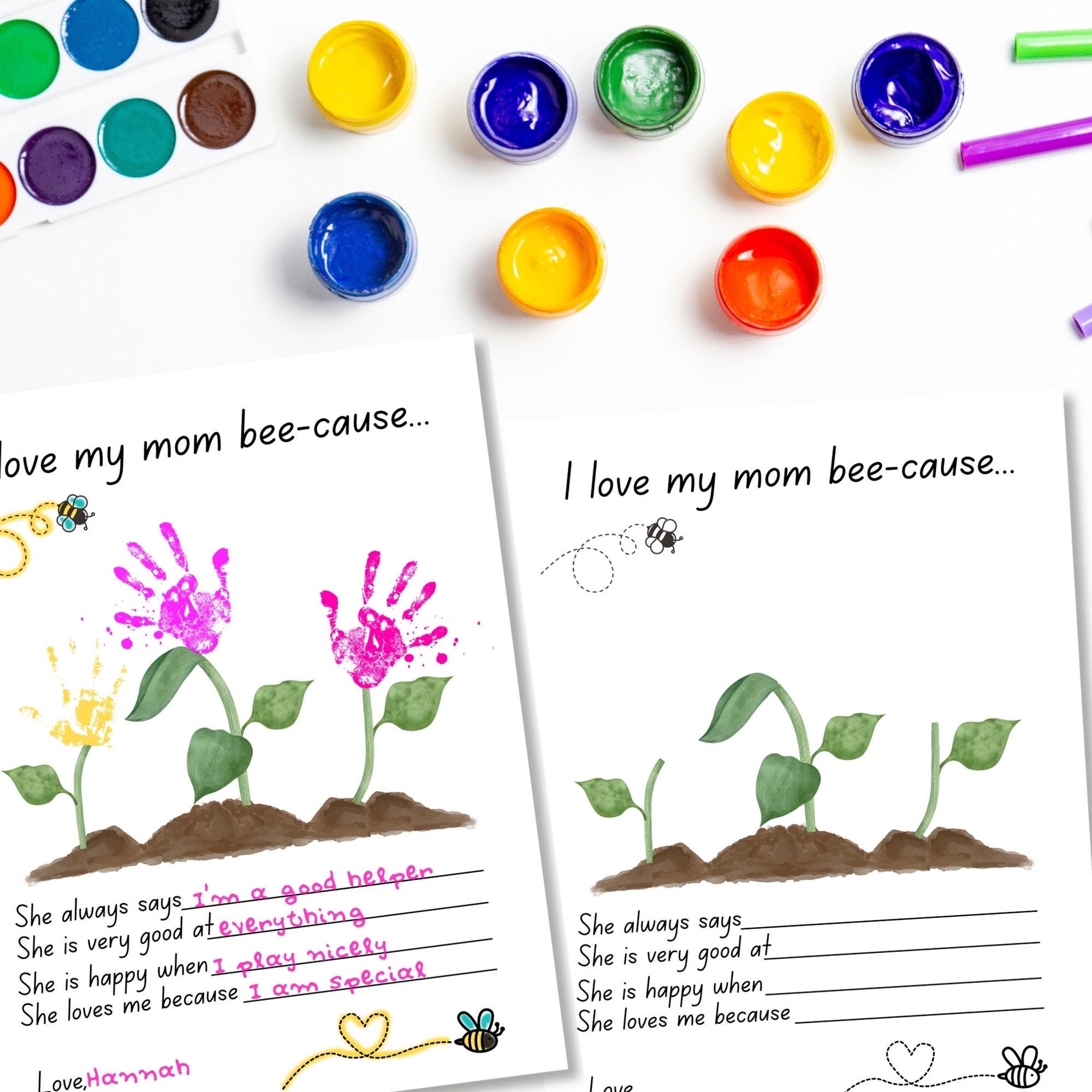 Handprint Art Personalized Mother's Day Handprint Gift for Mom Kids ...