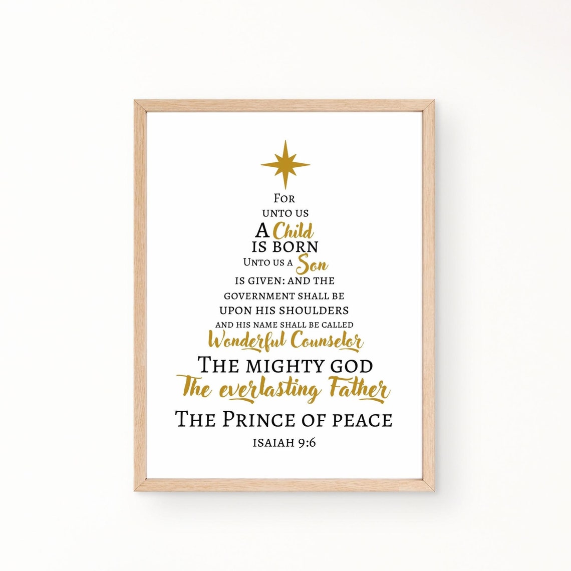 Isaiah 9:6 Christian Wall Decorations | Printable Wall Art | Christmas ...