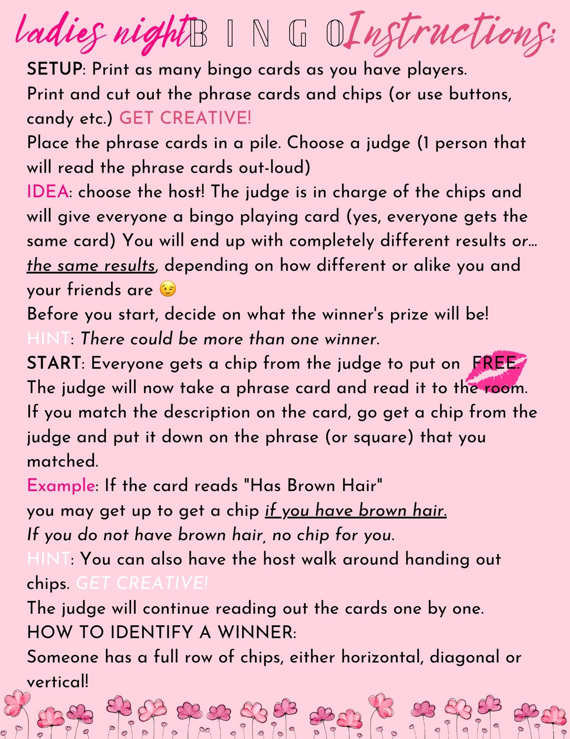 Ladies Night Bingo, Girls Night Games, Girls Night Out Game ...