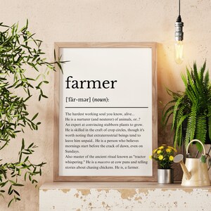 Farmer Definition Print: Farmhouse Wall Art (digital Download) - Etsy