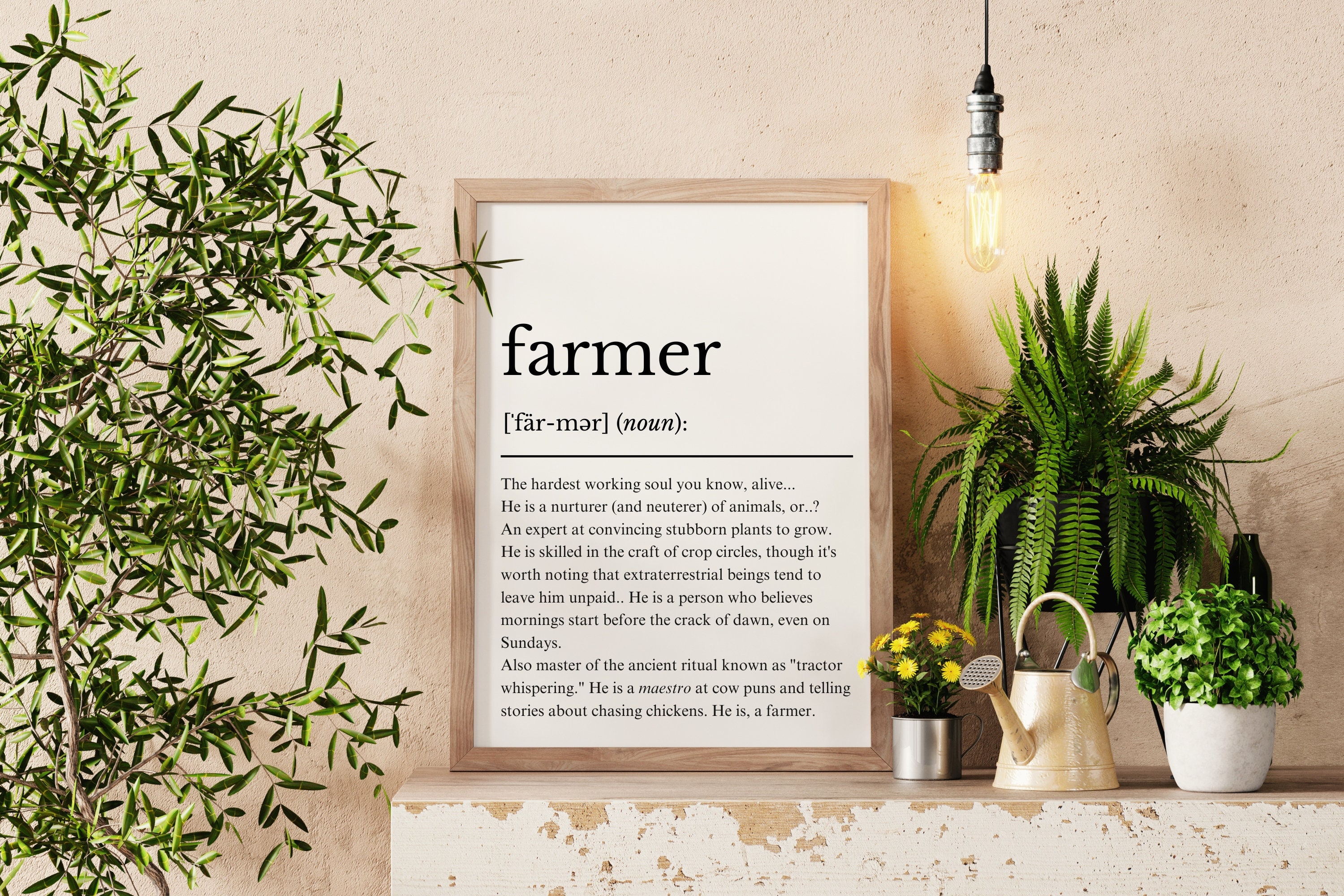 Printable Farmer Definition Print Farm Life Country Home Decor Country ...