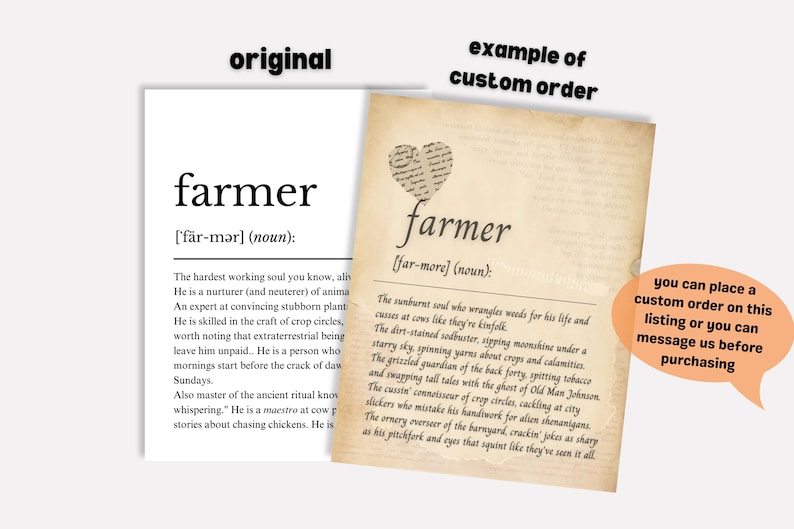 Farmer Definition Print: Farmhouse Wall Art (digital Download) - Etsy