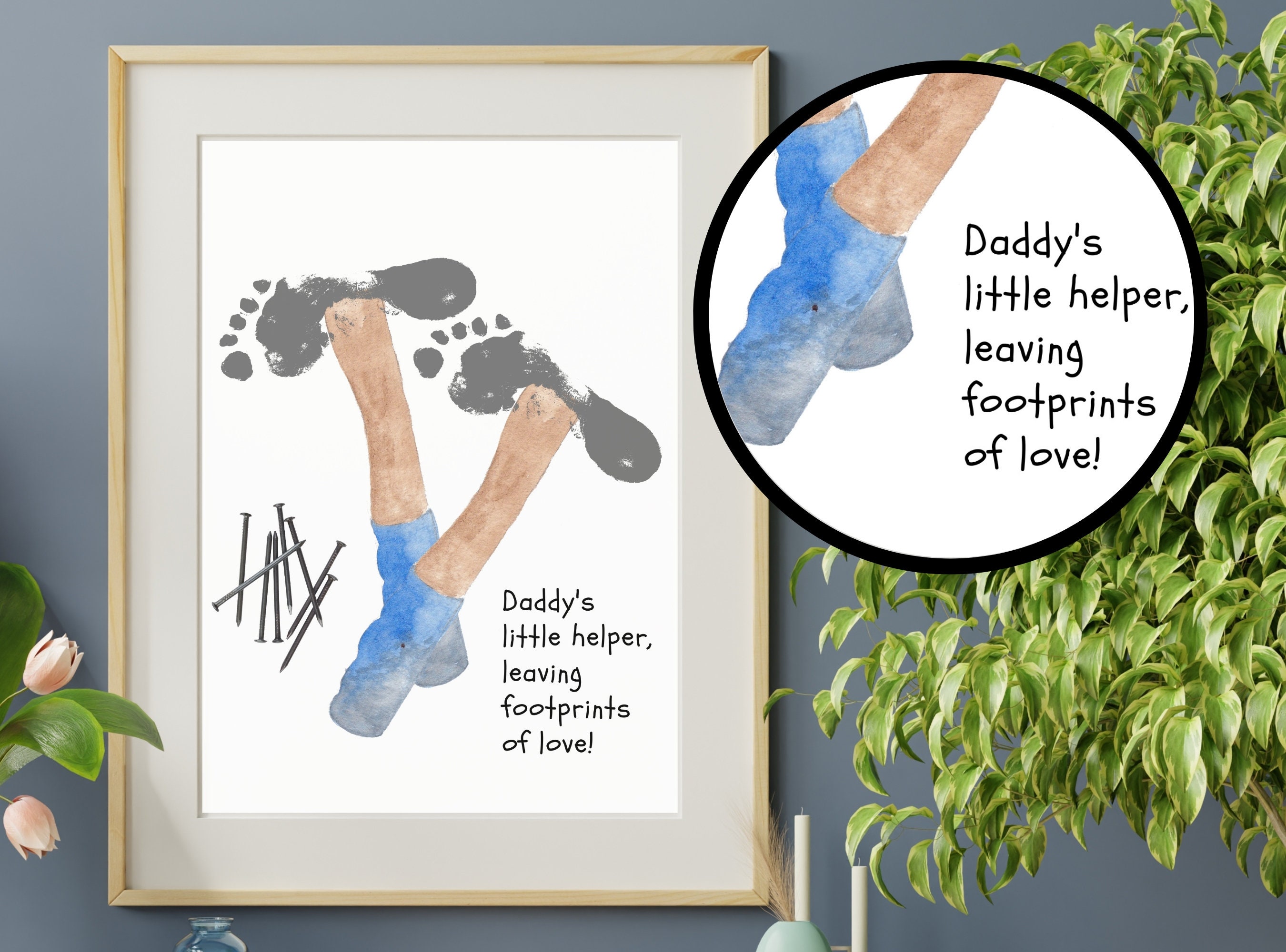 Fathers Day Craft for Children, Footprint Art From Kids: Printable ...
