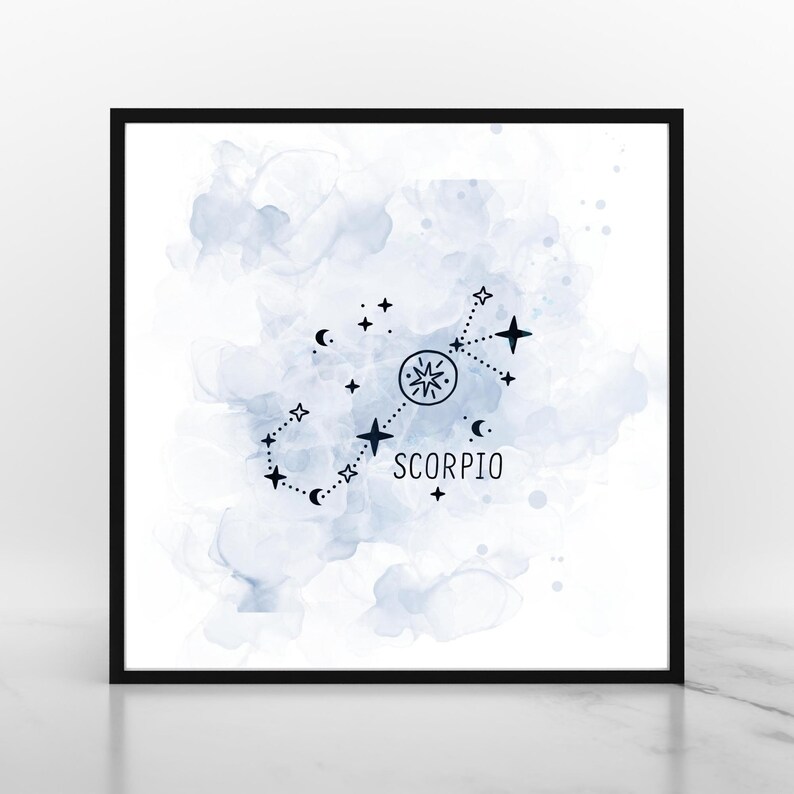 Scorpio Zodiac Sign Printable Constellation Scorpio Art - Etsy