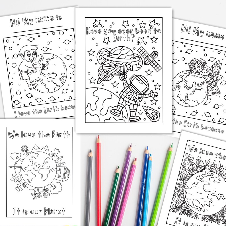 Earth Coloring Pages for Kids: Printable Children's Activity (PDF) - Etsy