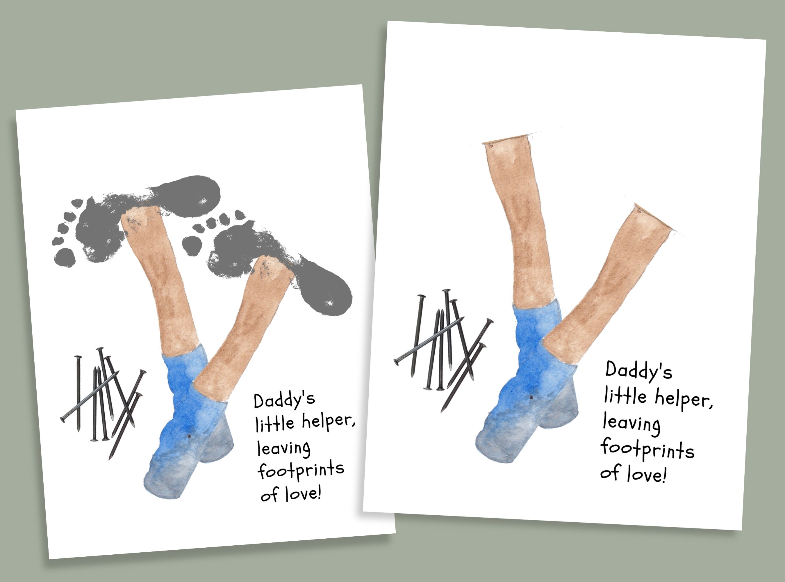 Kid Footprint Art Child Footprint Craft Footprint Keepsake Fathers Day ...