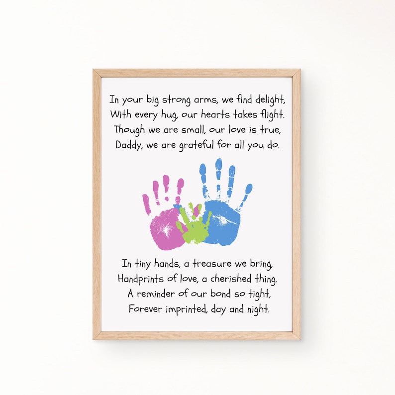 Kids Handprint Art Printable Art Fathers Day Gift Fathers Day Handprint ...