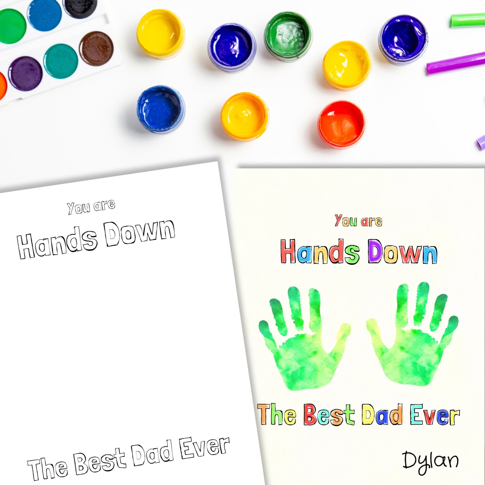 Father's Day Handprint Keepsake Personalized Father's Day Printable ...