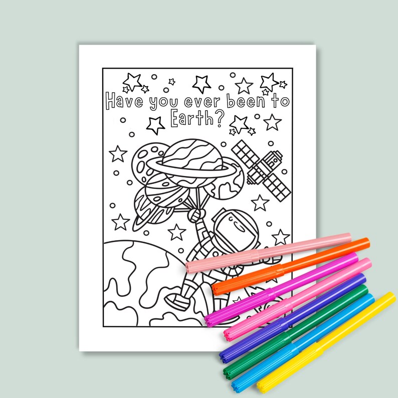 Earth Coloring Pages for Kids: Printable Children's Activity (PDF) - Etsy