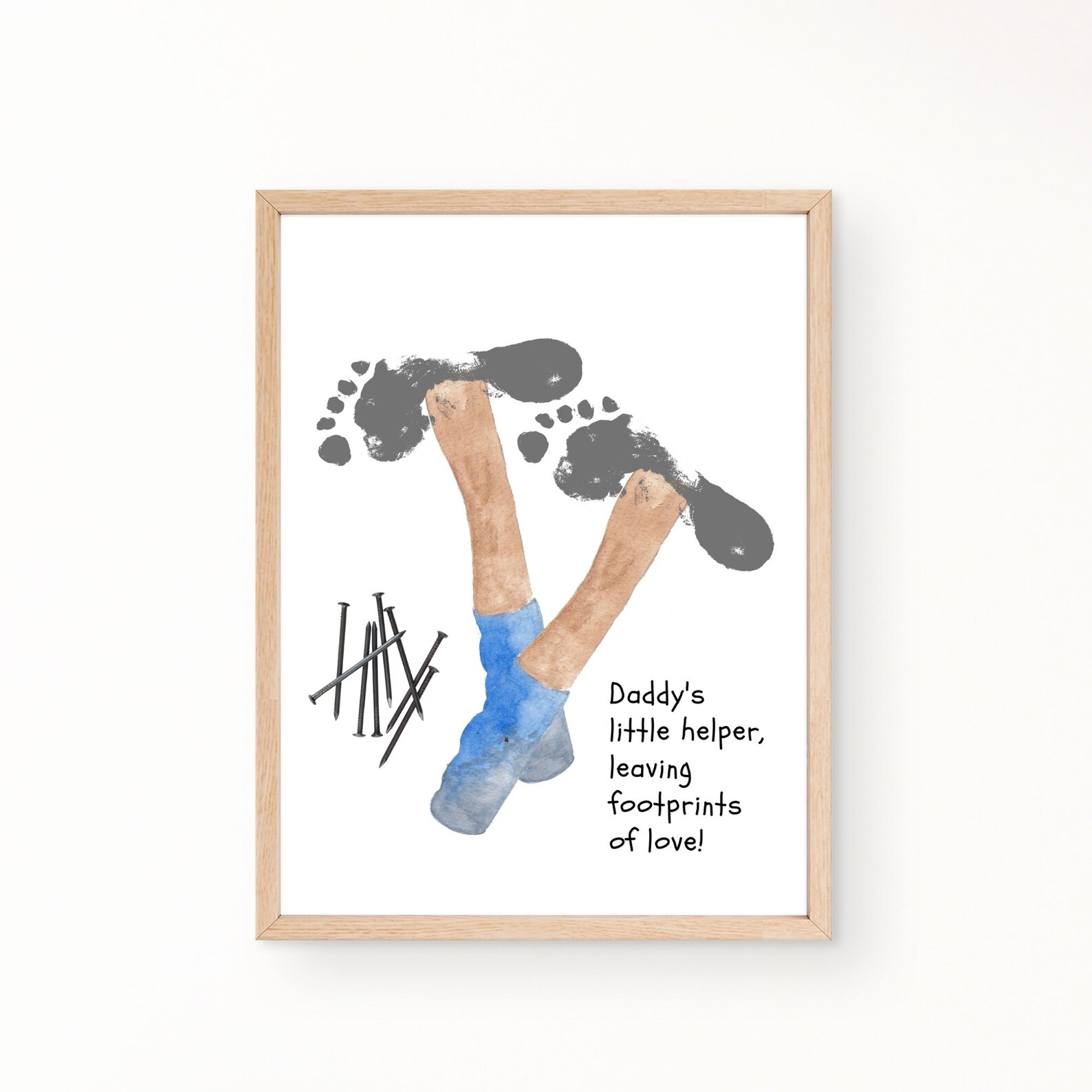 Kid Footprint Art Child Footprint Craft Footprint Keepsake Fathers Day ...