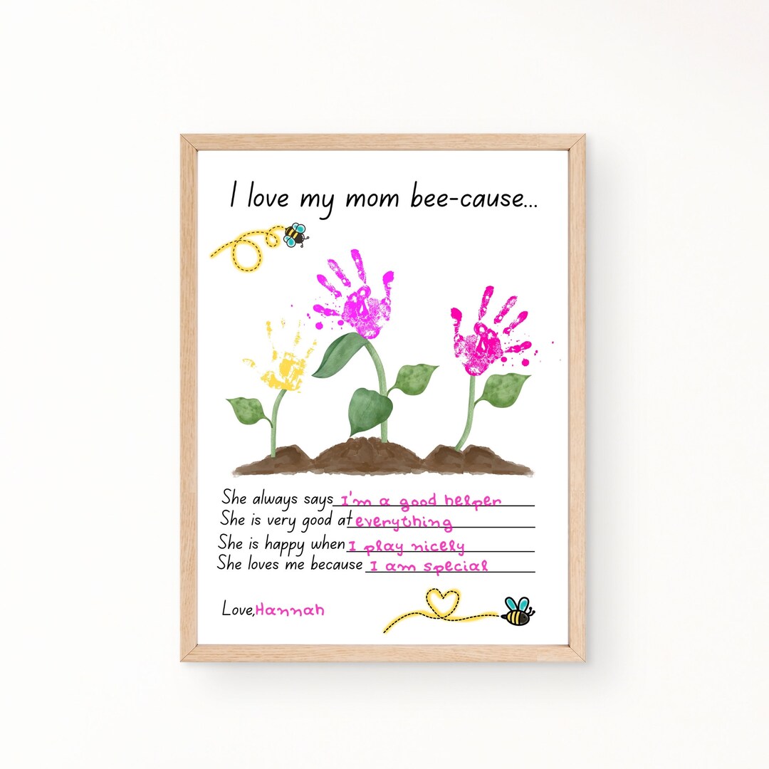 Handprint Art Personalized Mother's Day Handprint Gift for Mom Kids ...