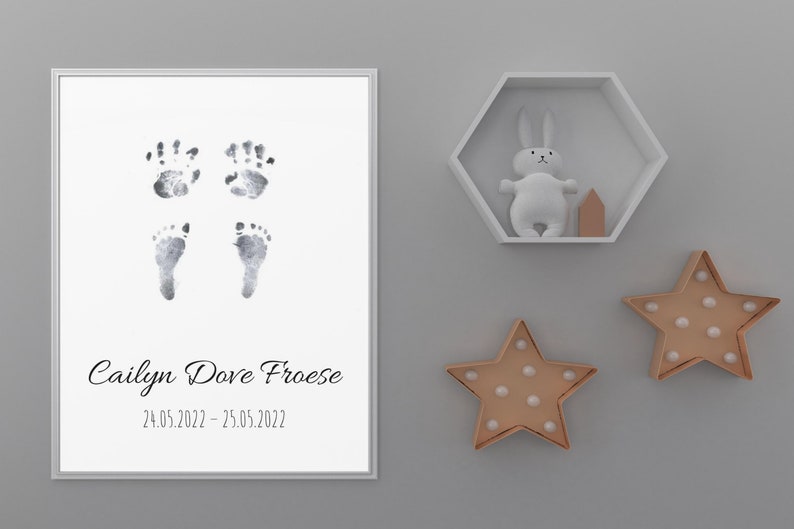 Personalized Baby Hand and Footprints, Customized Birth Print, Newborn ...