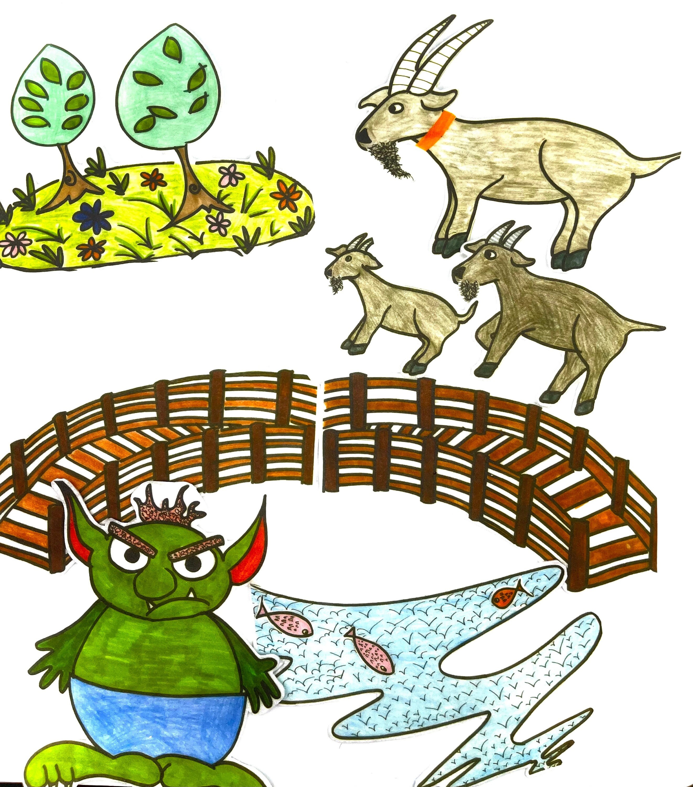 The Three Billy Goats Gruff - Etsy