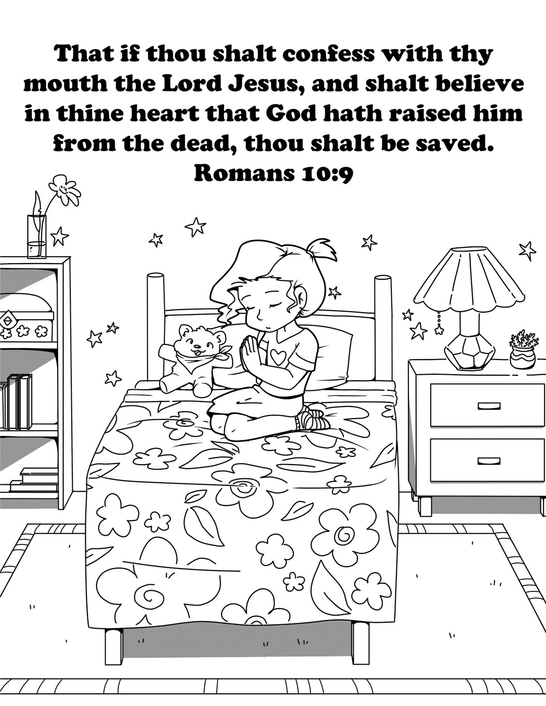 Downloadable Christian Coloring Page With Bible Verse (PNG) - Etsy