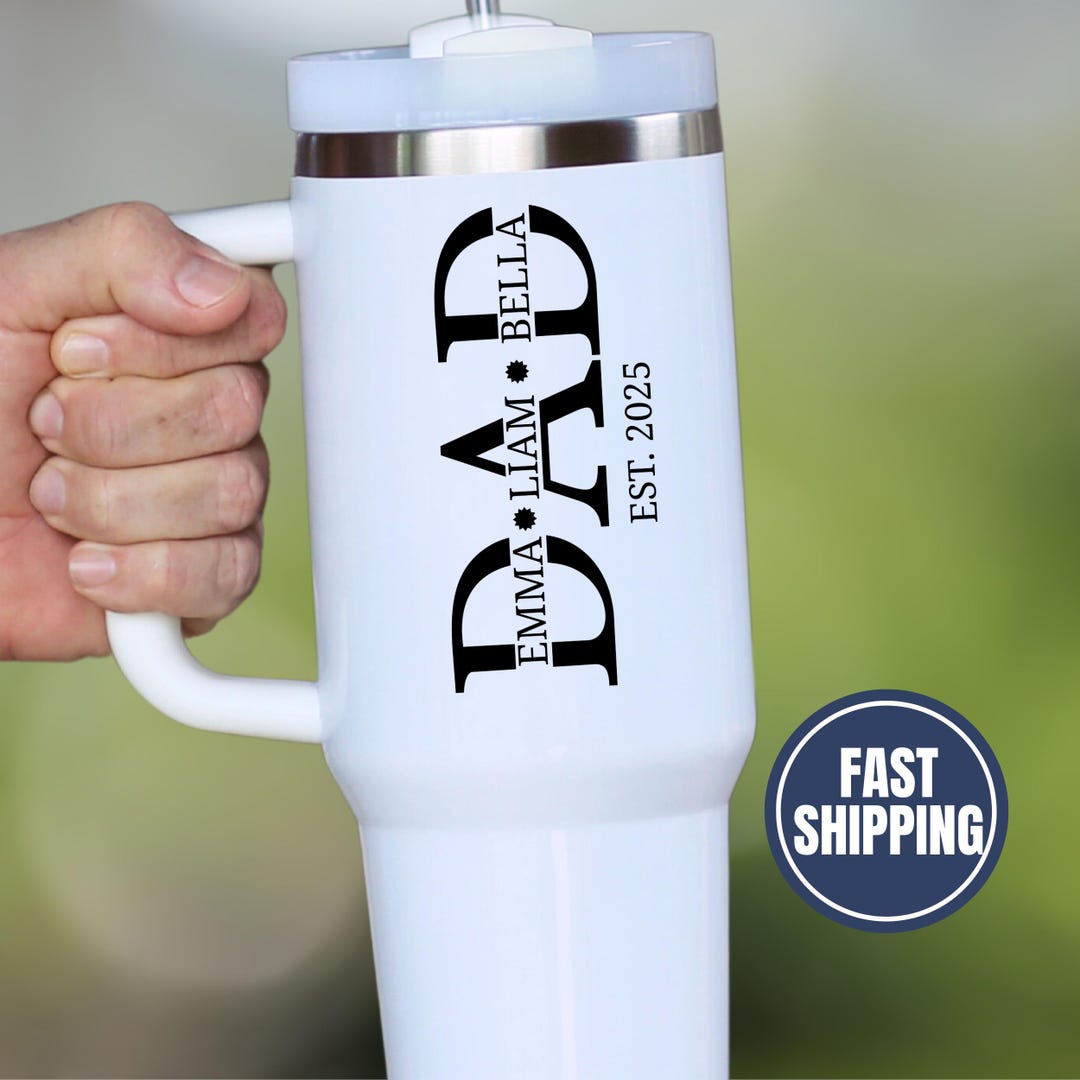 Custom Dad Tumbler 40oz With Handle for Dad From Kids Fathers Day Gift ...