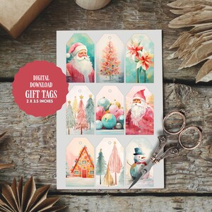 Downloadable Christmas Tags Vintage Style Gift Tags 70s Christmas ...