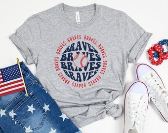 Animal Print Braves Feminine Graphic Tee, Atlanta Braves Tee, Atlanta Braves, Braves Baseball ...