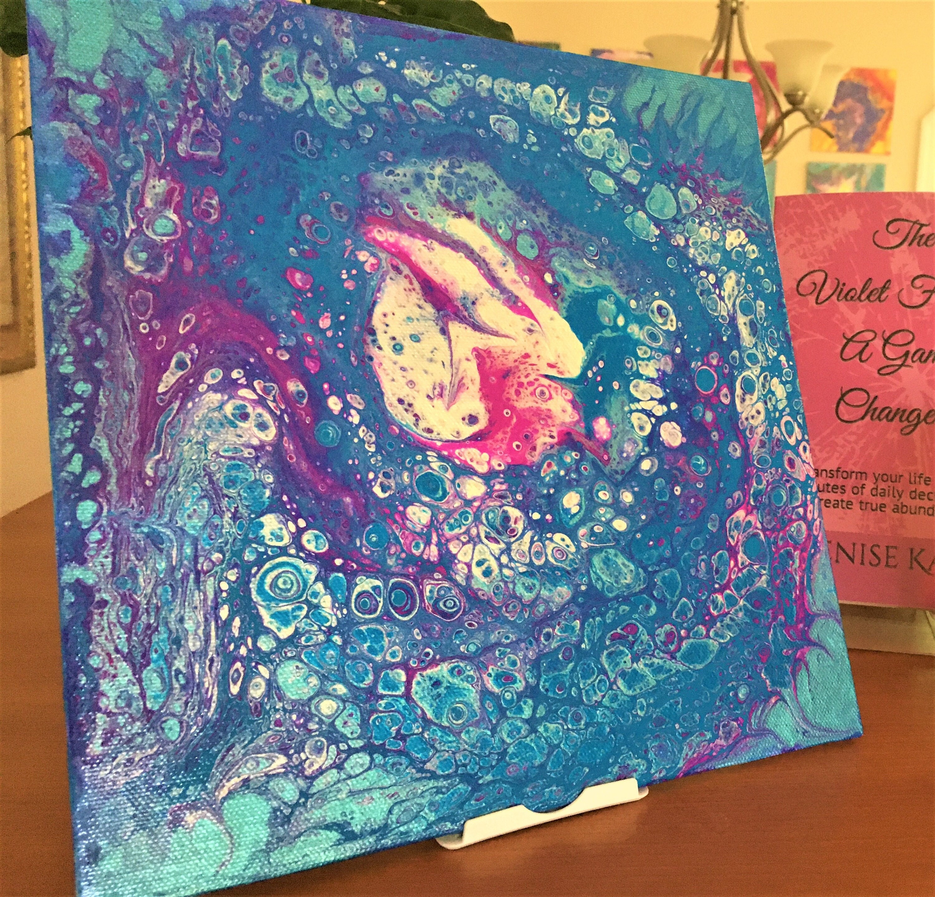 Rejuvenating Waters Acrylic Pour Painting, Abstract Original Artwork ...