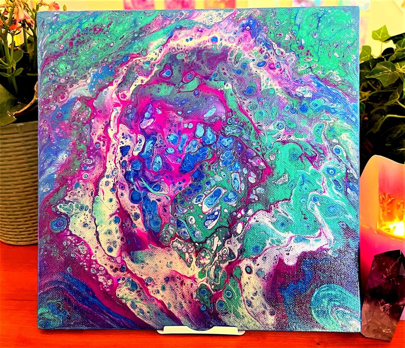 Original Abstract Fluid Healing Painting, Reiki Energy Art for ...