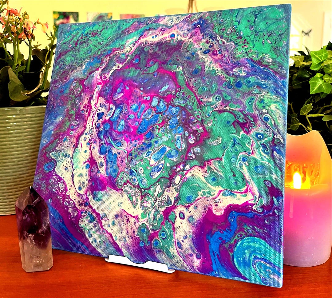 Original Abstract Fluid Healing Painting, Reiki Energy Art for ...