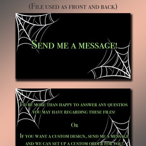 Spooky Business Card Template- Spider Webs (ONLY 1 SIDE) - Etsy