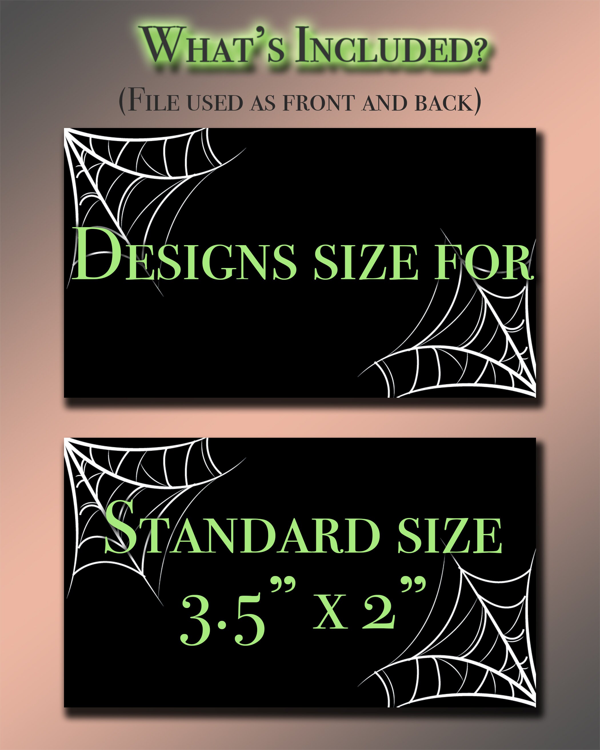 Spooky Business Card Template- Spider Webs (ONLY 1 SIDE) - Etsy