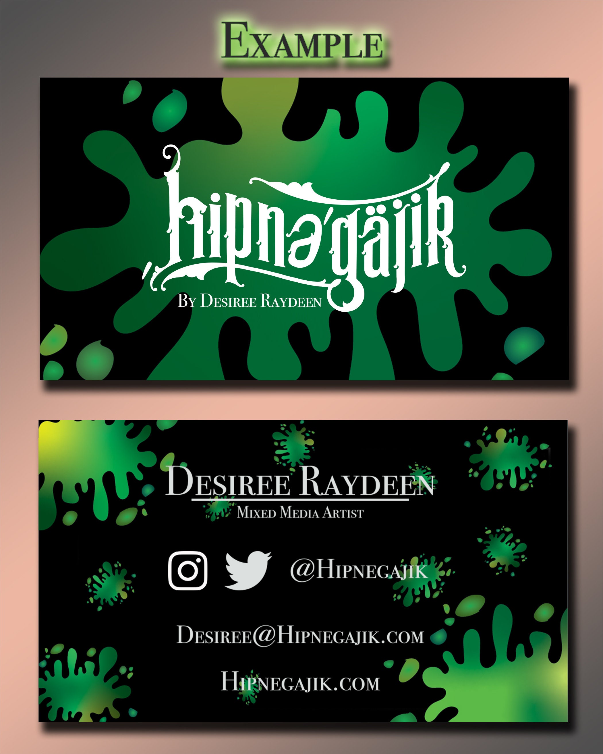 Spooky Business Card Template- Slime Splat - Etsy