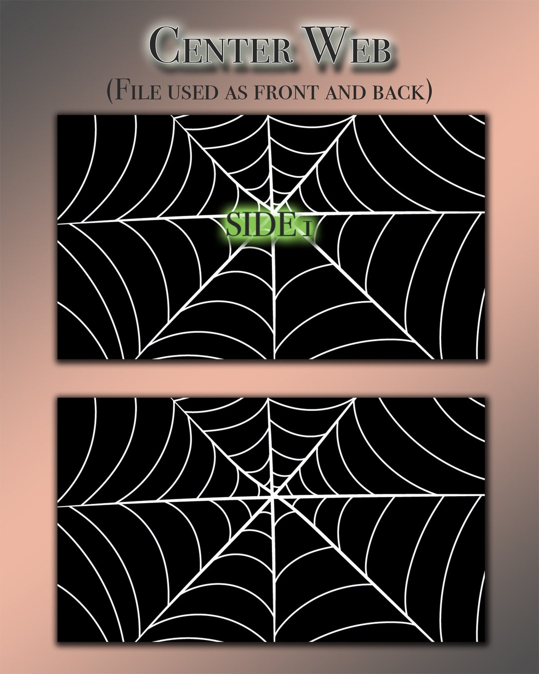 Spooky Business Card Template Center Spider Web ONLY 1 SIDE - Etsy