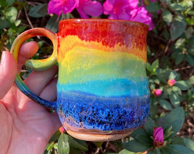 13oz Stoneware Rainbow Mug - Etsy