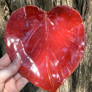 Stoneware Heart Shaped Leaf Dish - Etsy