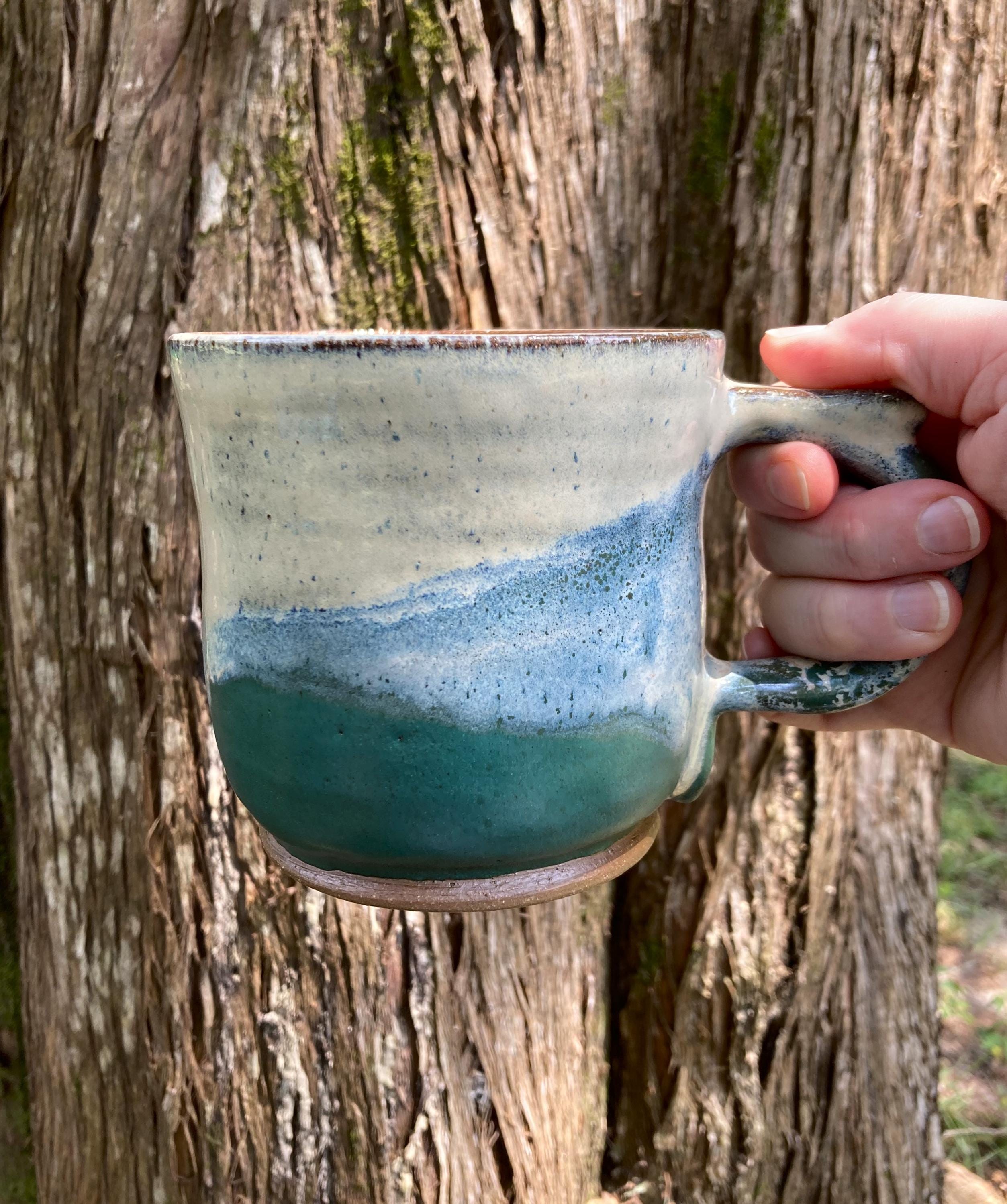 16oz Malachite Green Stoneware Mug - Etsy