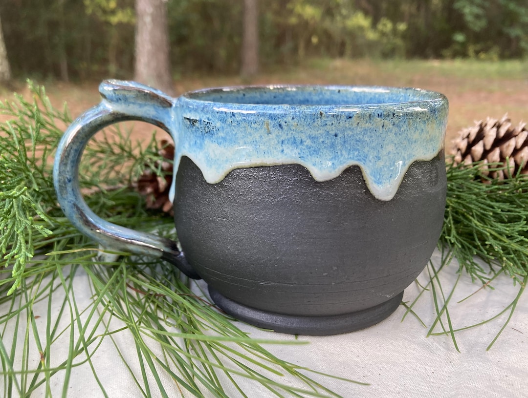 16oz Stoneware Blue Cauldron Mug - Etsy
