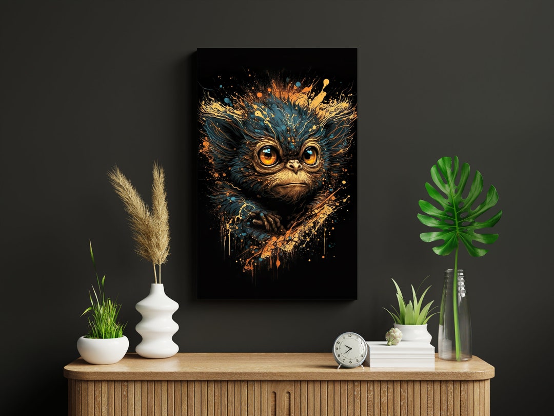 Tarsier Wall Art, Tarsier Print, Tarsier Head Painting, Tarsiers Canvas ...
