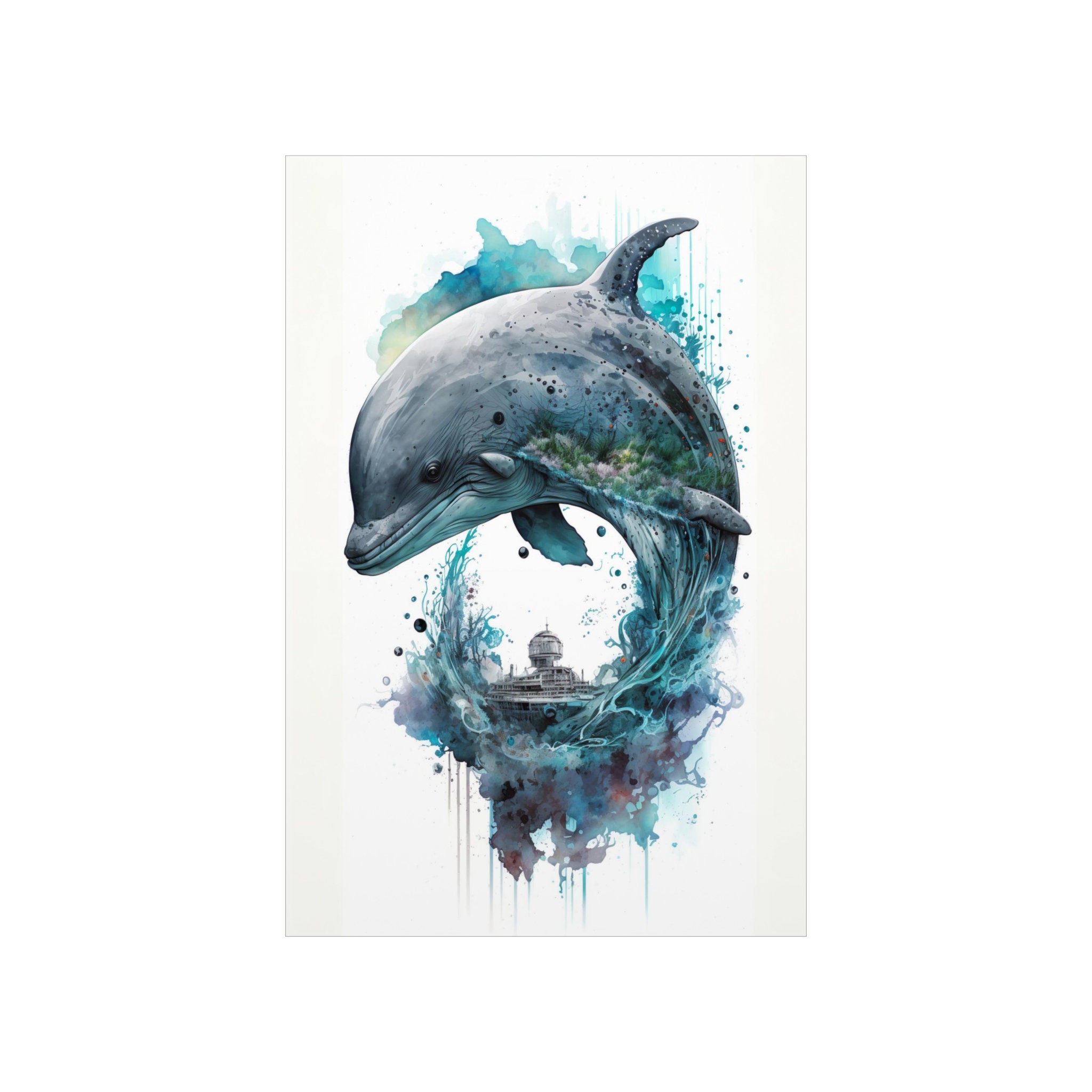 Dolphin Poster Dolphin Wall Art Dolphin Print Dolphins - Etsy