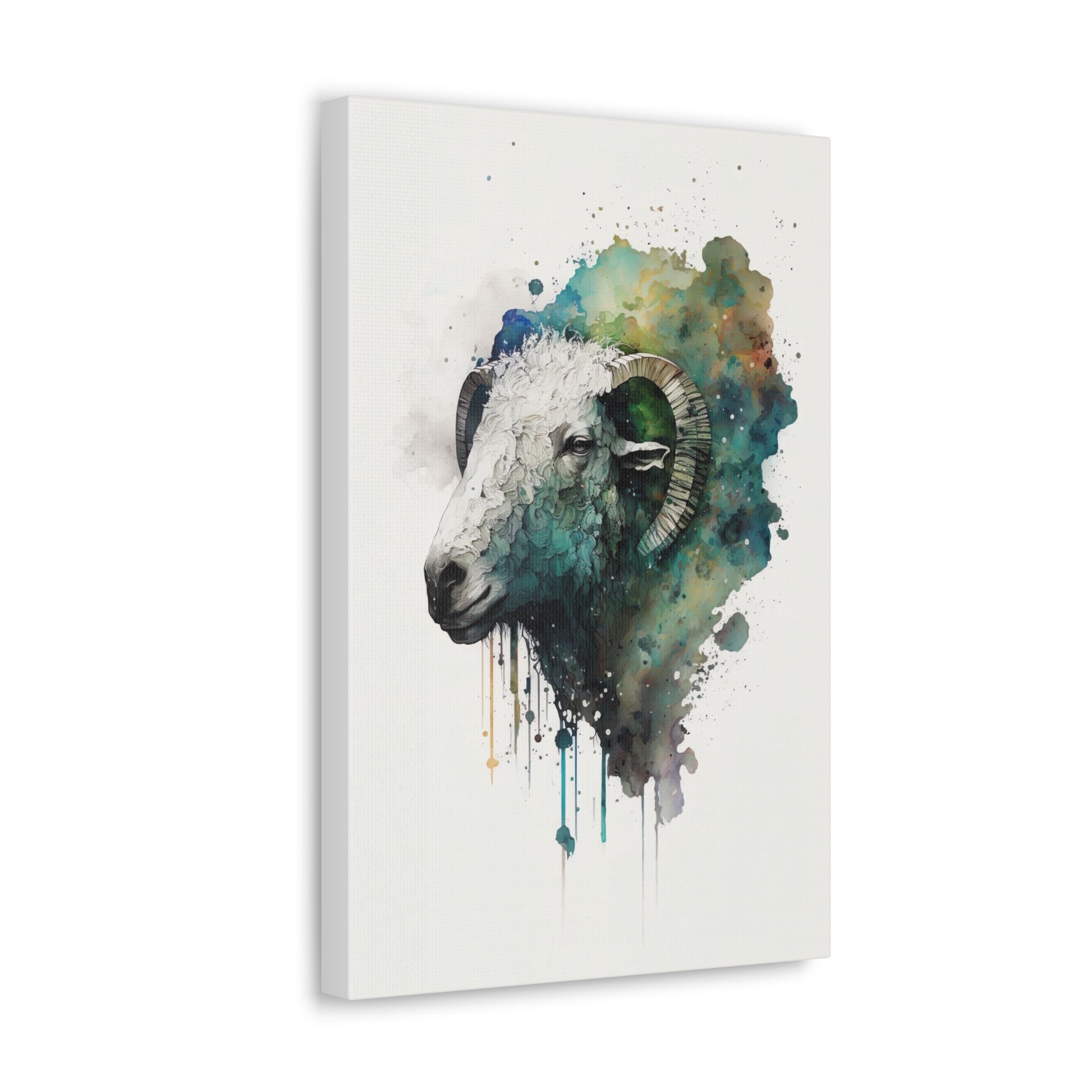 Sheep Wall Art, Sheep Watercolor Print, Sheep Head Painting, Sheeps Canvas Print, Funny Sheep ...
