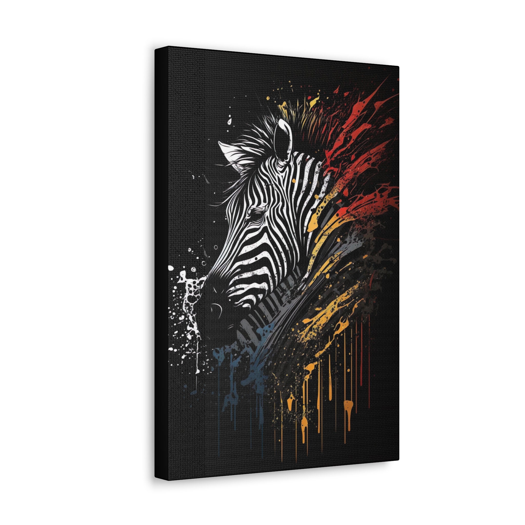 Zebra Wall Art Zebra Print Zebra Head Painting Zebra Canvas - Etsy