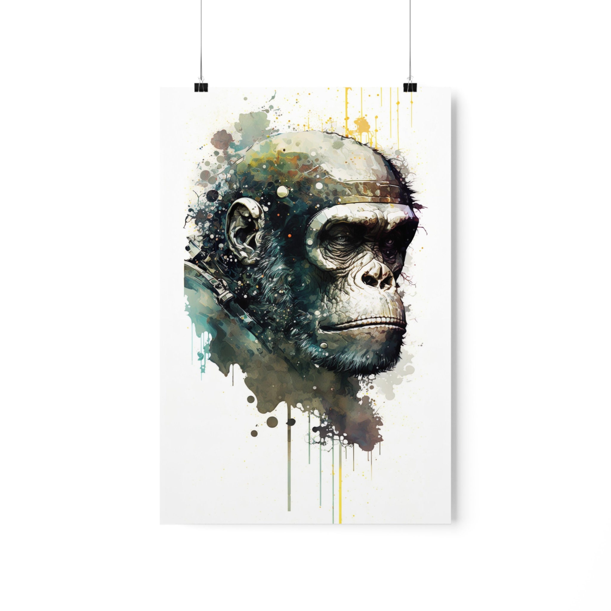 Chimpanzee Poster, Chimpanzee Wall Art, Chimpanzee Print, Chimpanzee ...