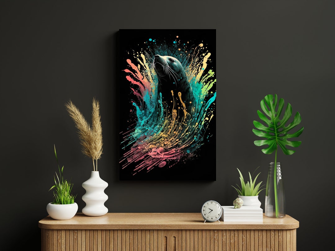 Seal Wall Art Seal Print Seal Head Painting Seals Canvas - Etsy