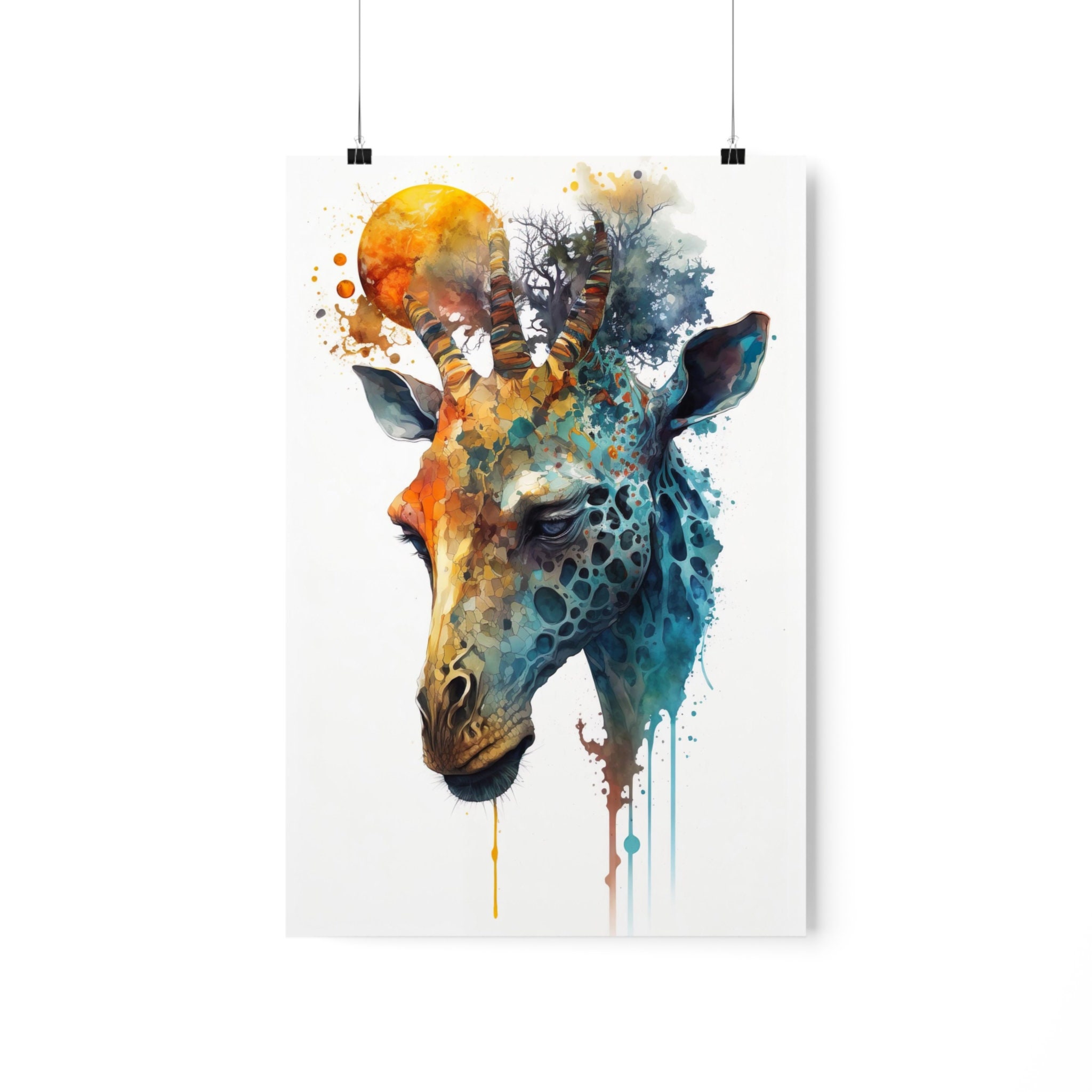 Giraffe Poster Giraffe Wall Art Giraffe Print Giraffe - Etsy