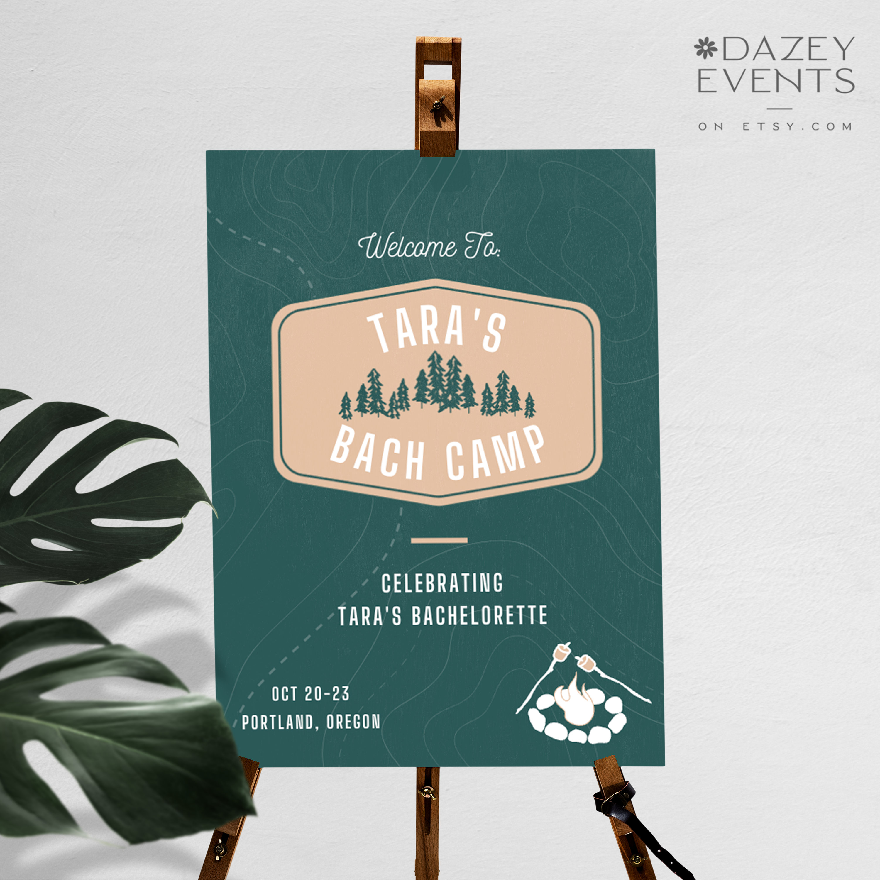Bach Camp Tara Welcome Sign Bachelorette, Wedding, Hiking, Camping ...
