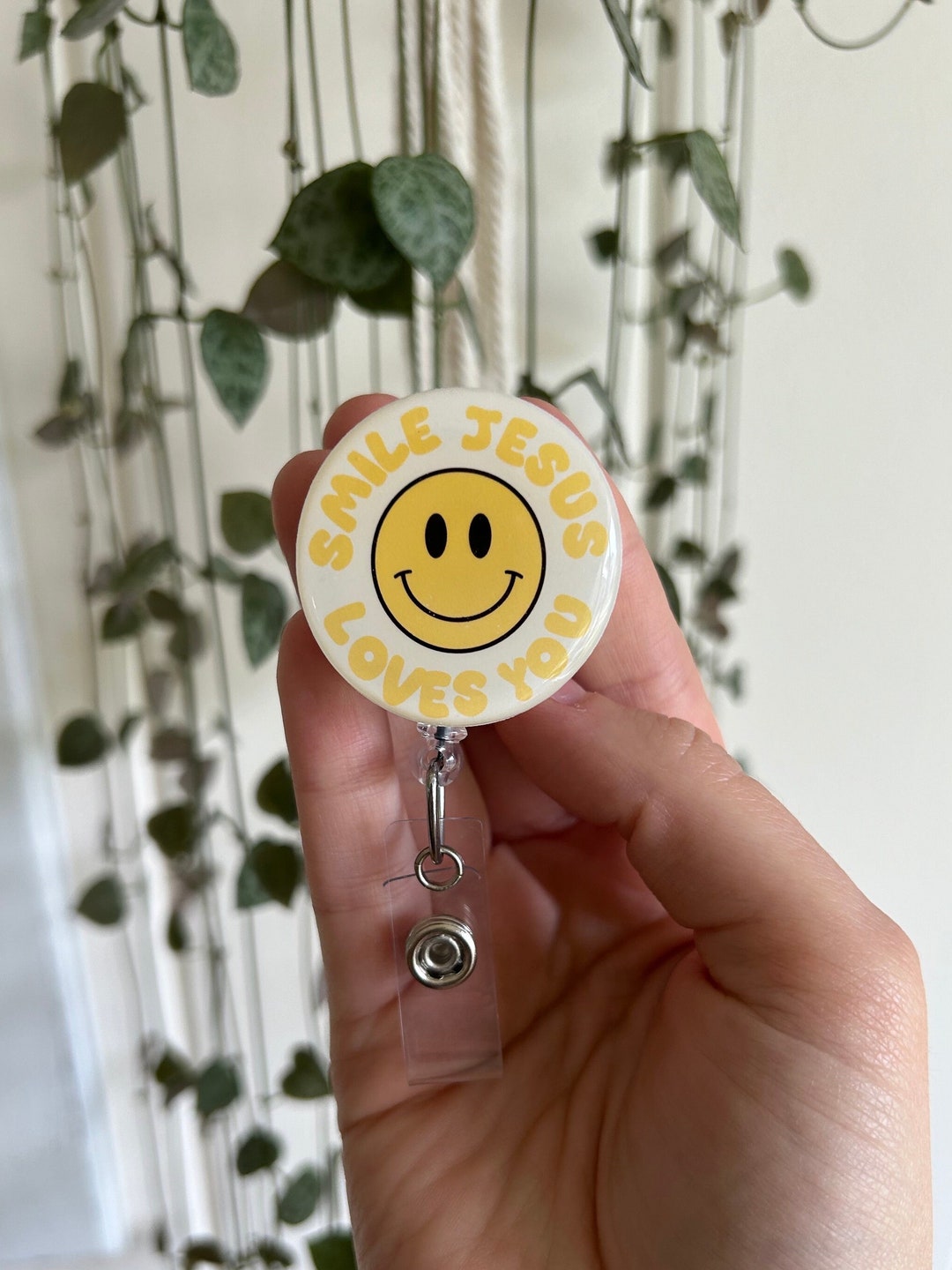 Smiley Face Badge Reel, Jesus Loves You, Jesus Loves You Badge Reel ...