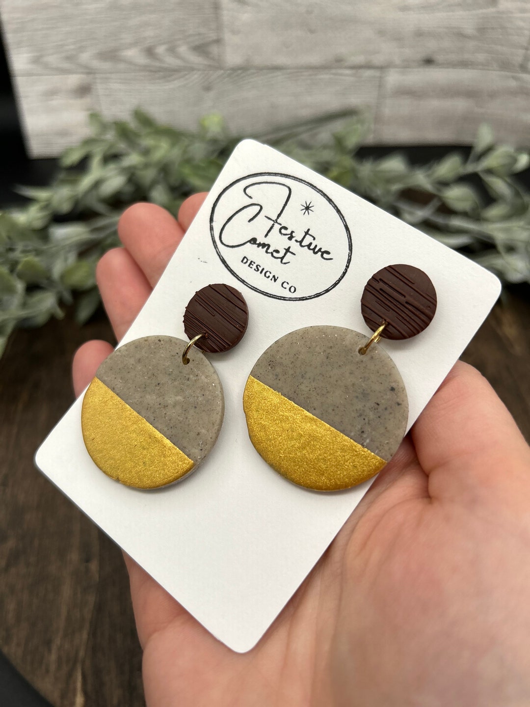 Neutral Earrings, Earthy Earrings, Simple Earrings, Polymer Clay ...