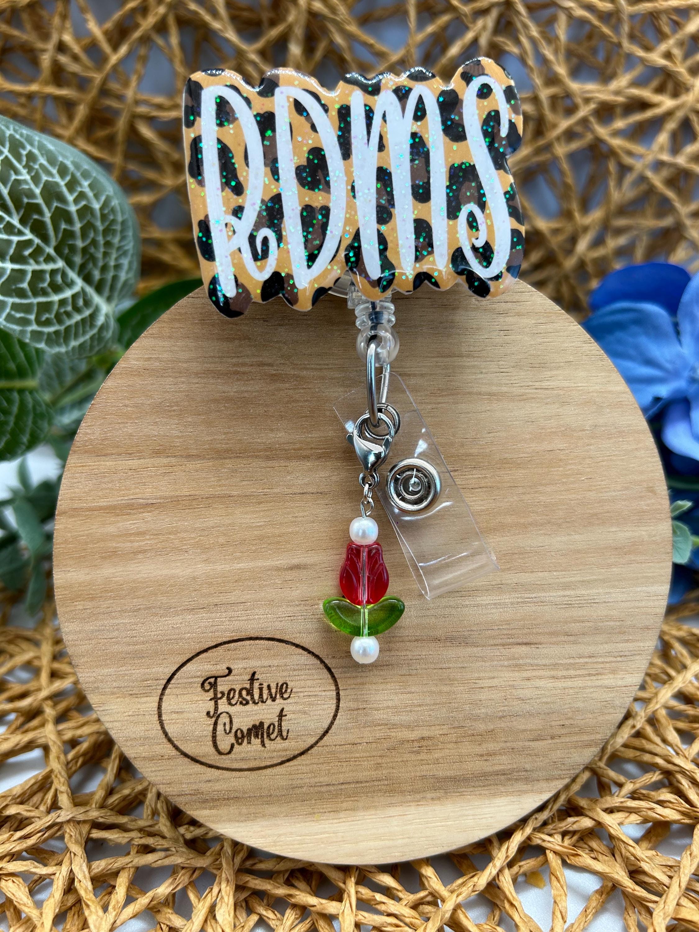 Spring Tulip Badge Reel Charm, Spring Badge Reel Charm, Badge Reel ...