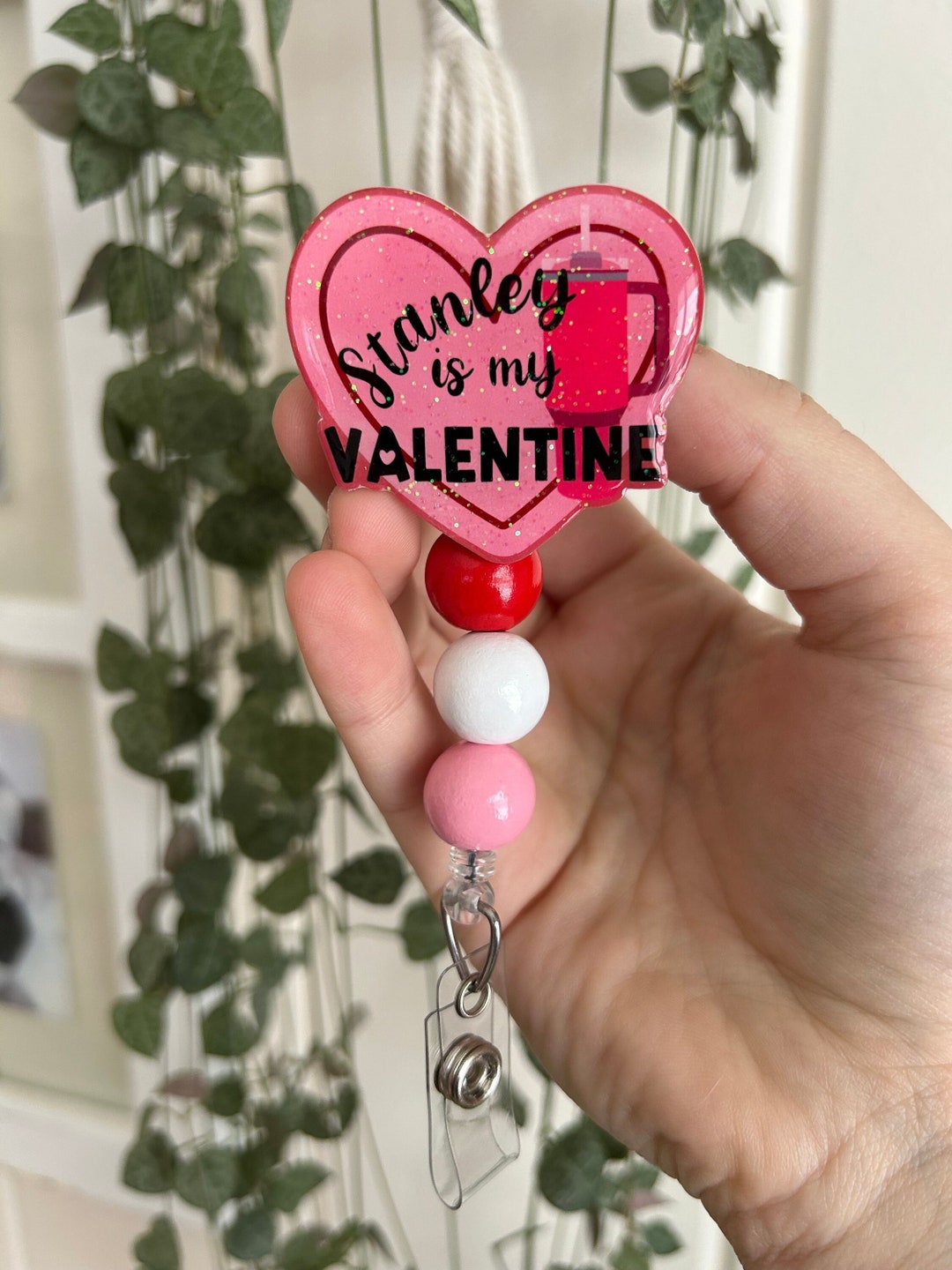 Tumbler Badge Reel, Valentine Badge Reel, Love Badge Reel, Heart Badge ...